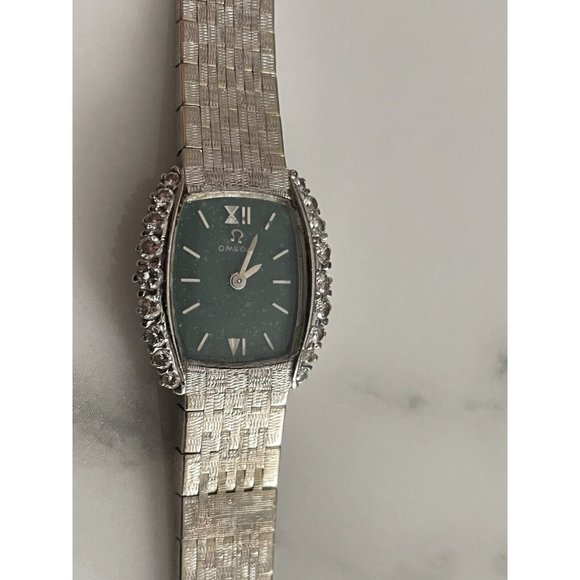Omega | Accessories | Rare Green Face Vintage Omega Solid 8k Gold And ...